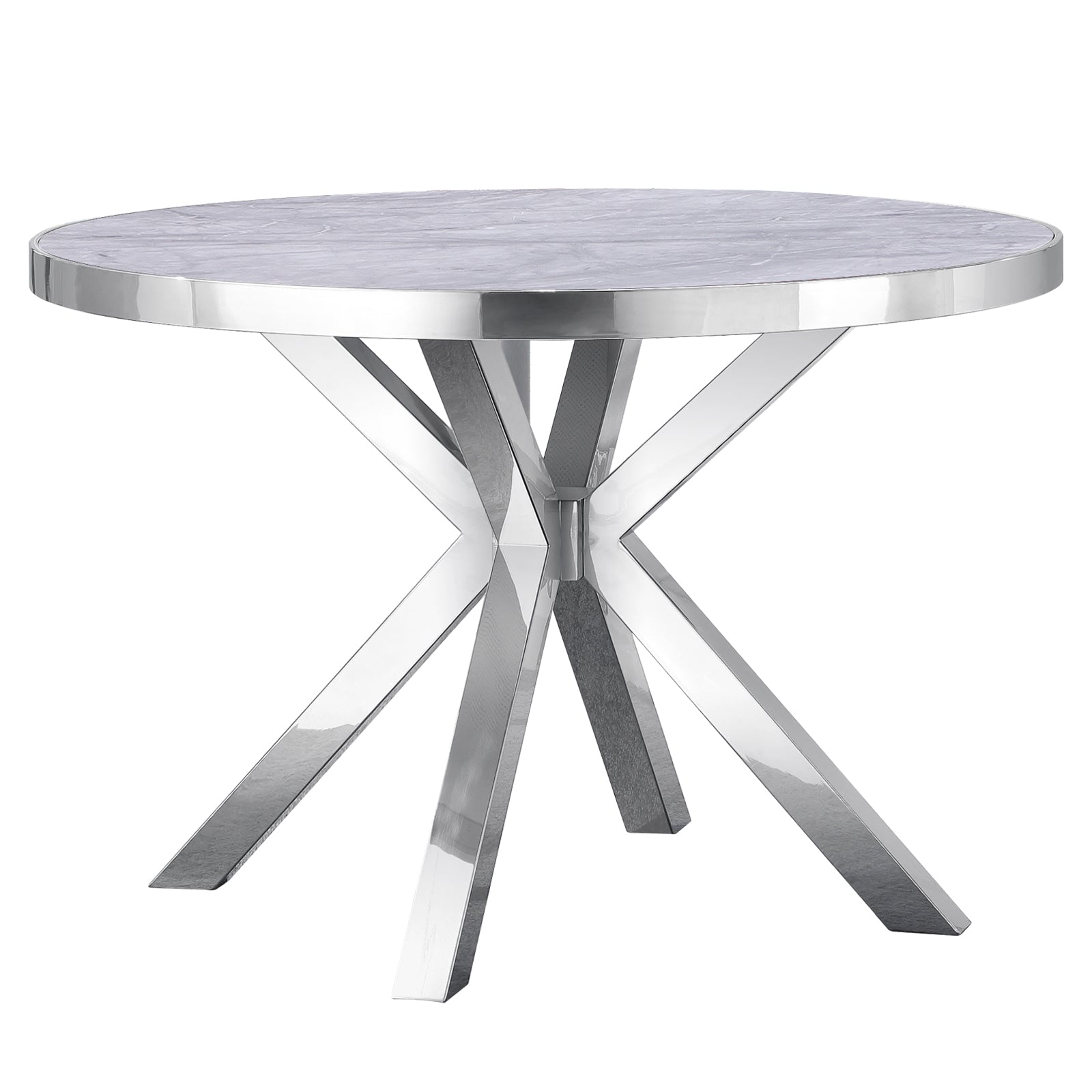 Silver & Gray Round Dining Table | AUZ Furniture